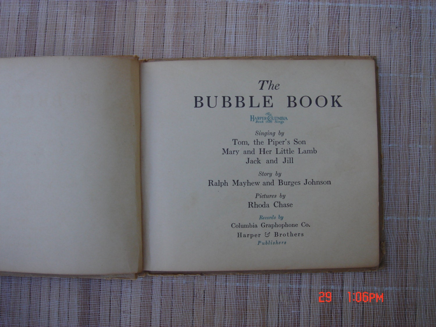The Bubble Book the Harper Columbia Book That Sings First - Etsy