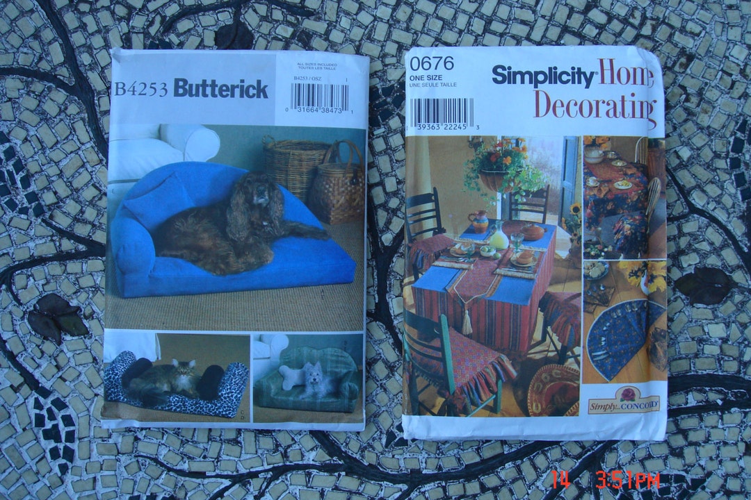 Vintage Butterick and Simplicity Patterns Home Decor/pet Beds/pillows ...