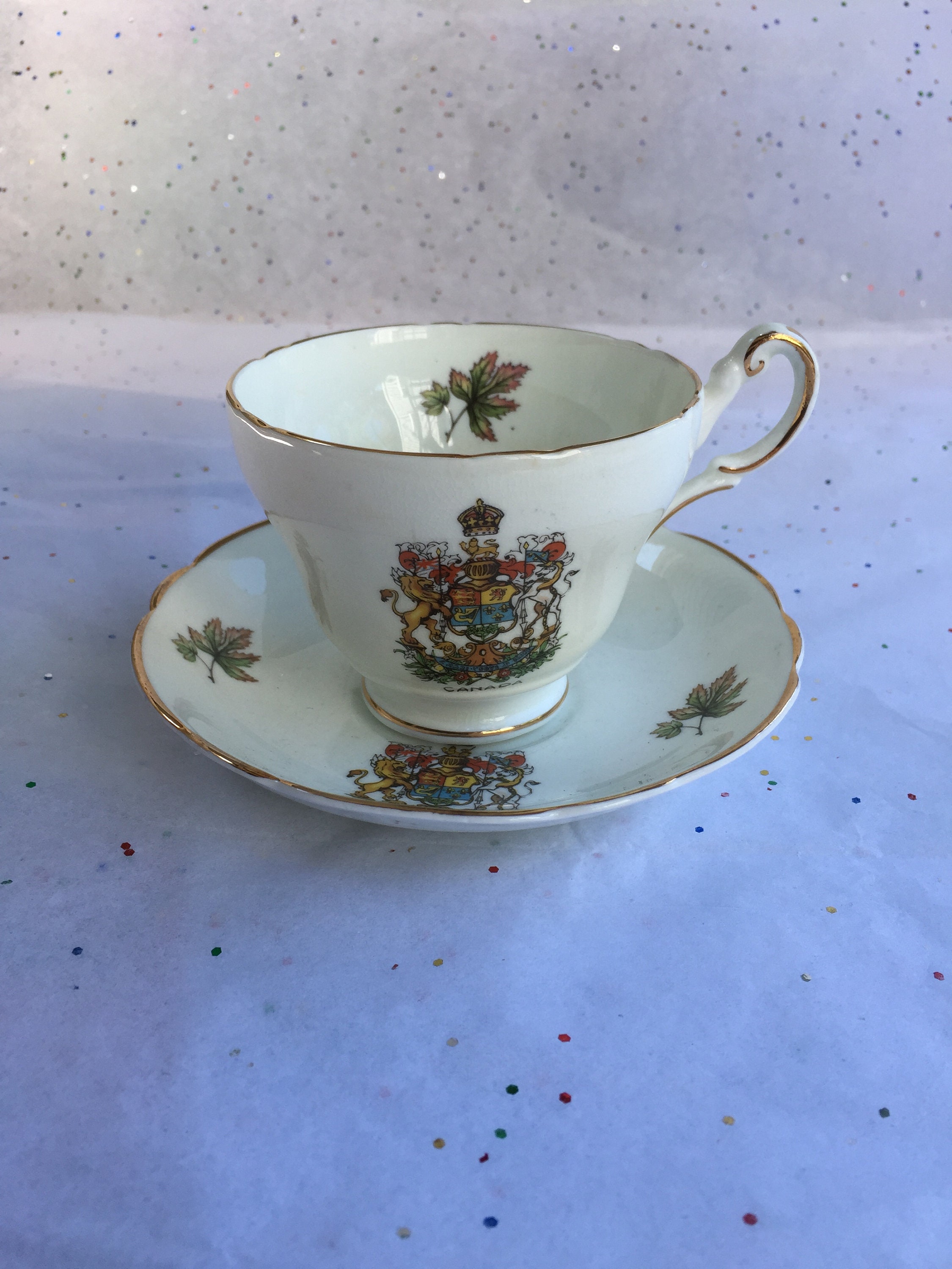 Vintage Regency Bone China Quebec Canada Cup and Saucer - Etsy
