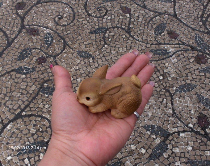 Vintage Ceramic Brown Baby Bunny Rabbit Figurine Cute - Etsy