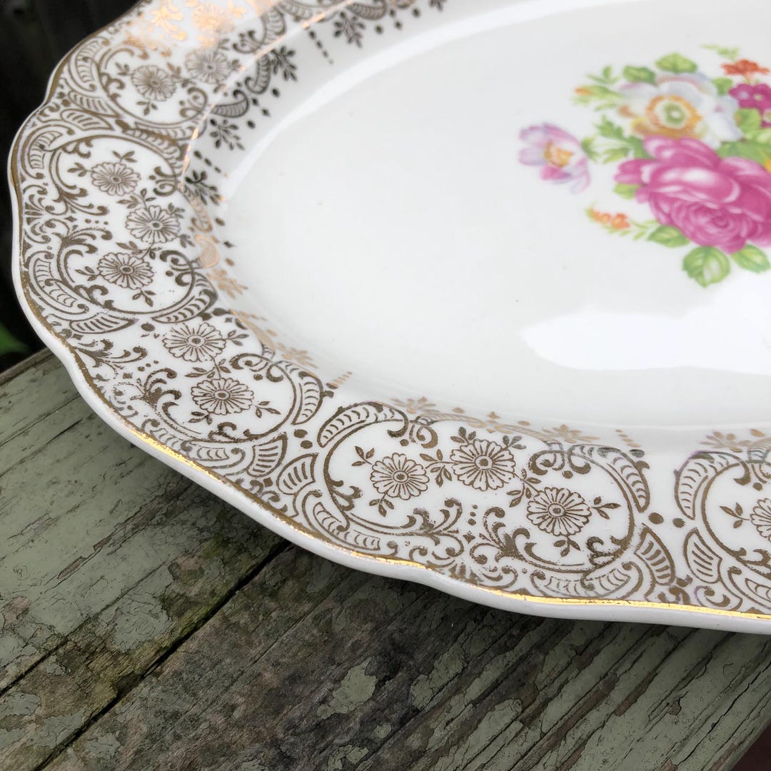 Antique ''lajean'' Pattern Oval Platter - Keystone Canonsburg Pottery ...