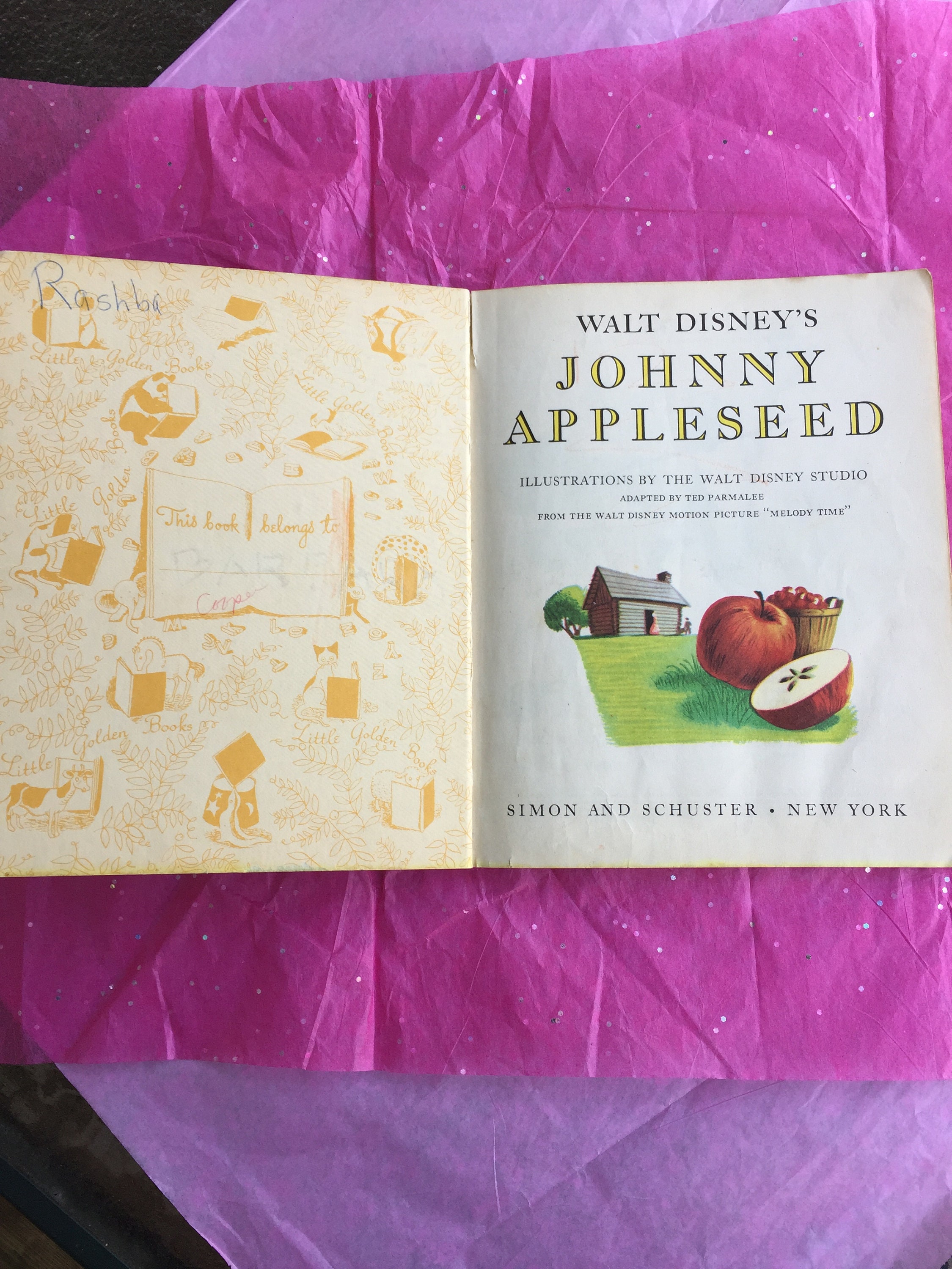 Walt Disney's Johnny Appleseed a Little Golden Book A - Etsy
