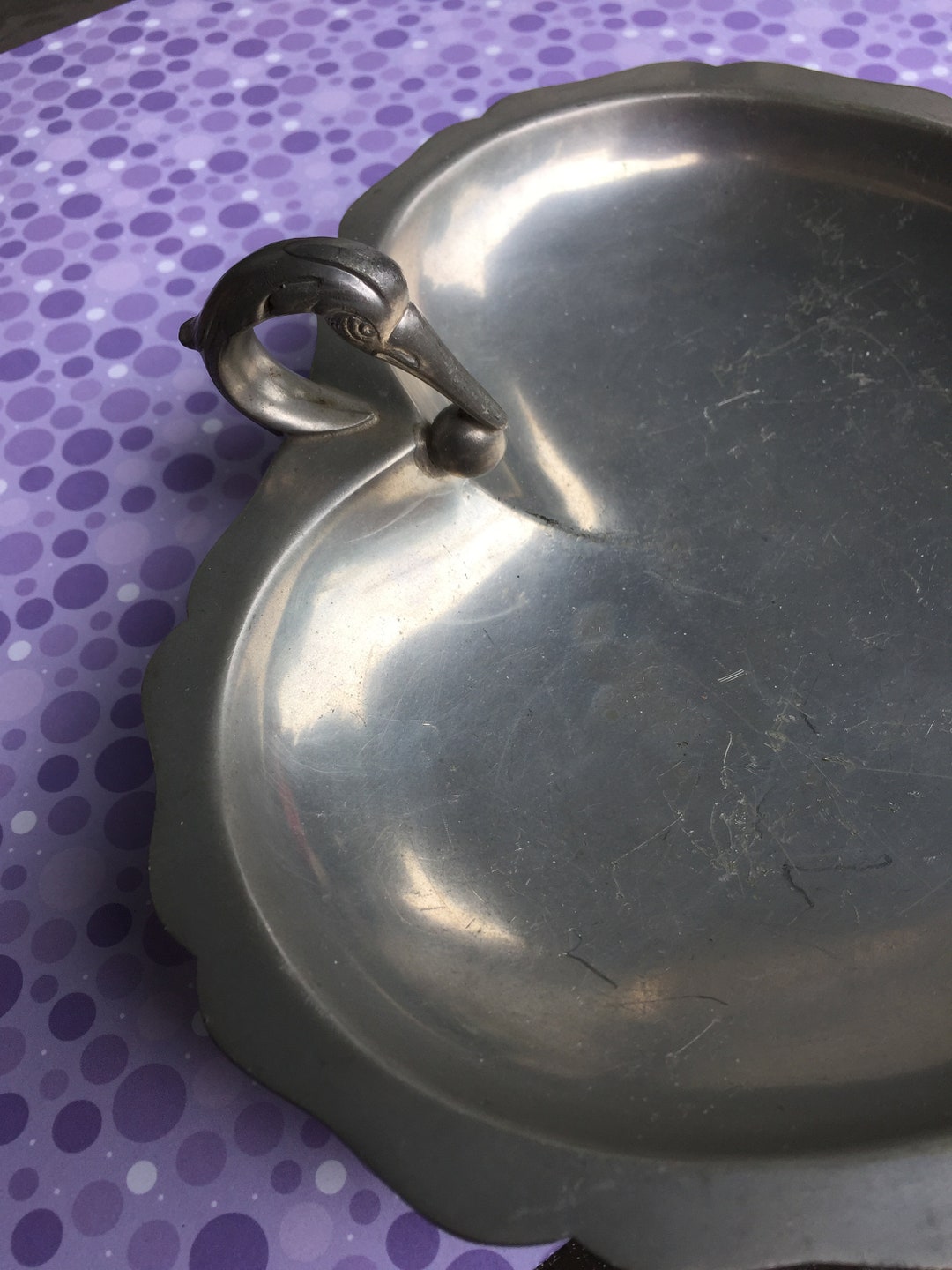 Vintage Insico Pewter Heart Shaped Footed Dish With - Etsy