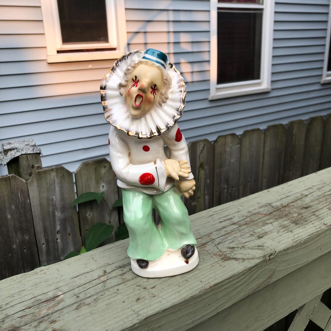 Vintage Wales Ceramic Clown Figurine - Made in Japan - Etsy