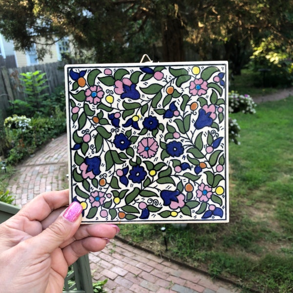 Ceramic Flower Tile - Etsy