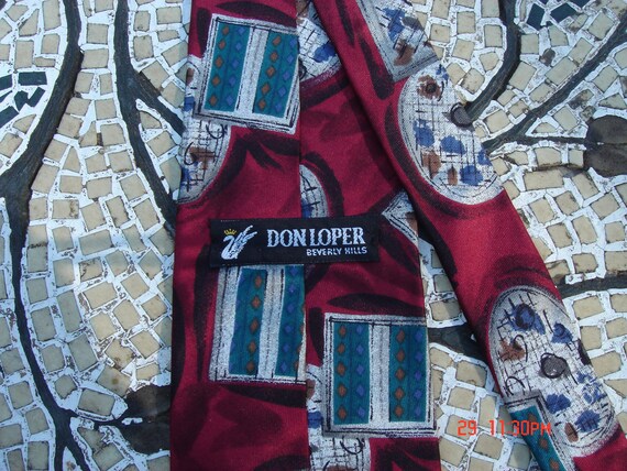 Vintage Don Loper of Beverly Hills Abstract Silk Neck… - Gem
