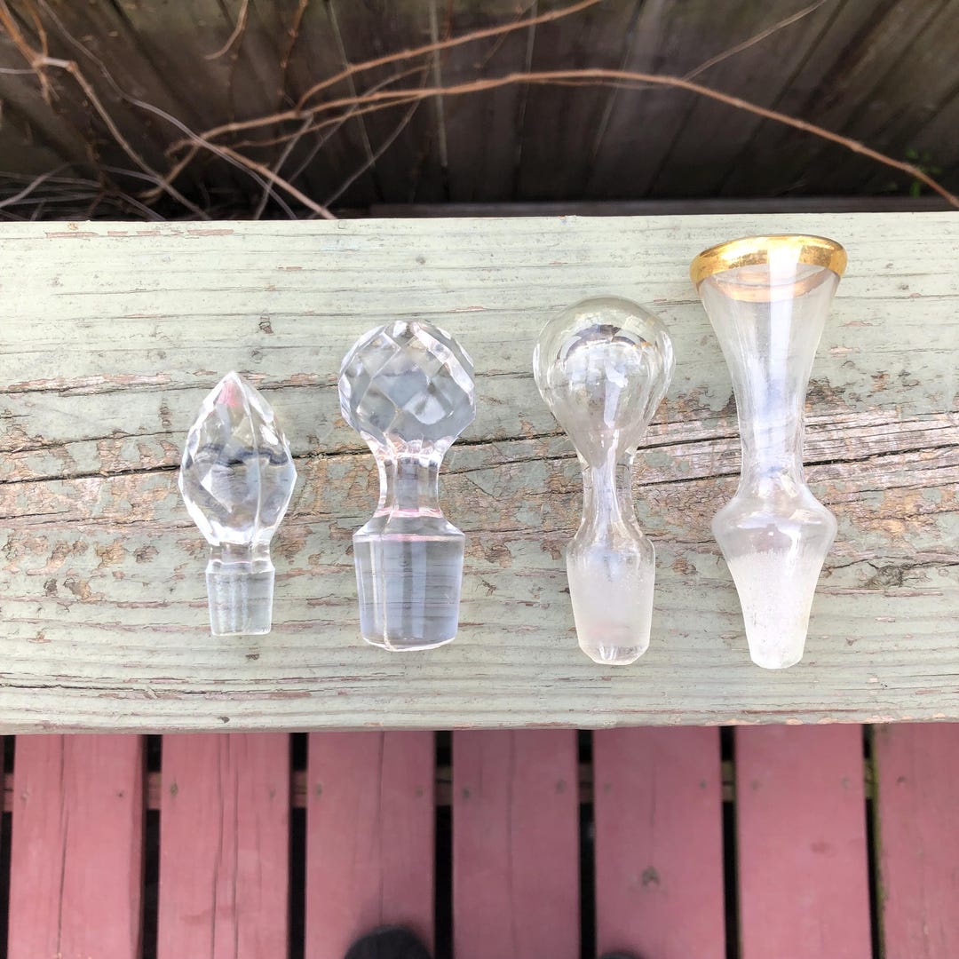 Vintage/antique Cut Glass Bottle/decanter Stoppers (4) - Instant ...