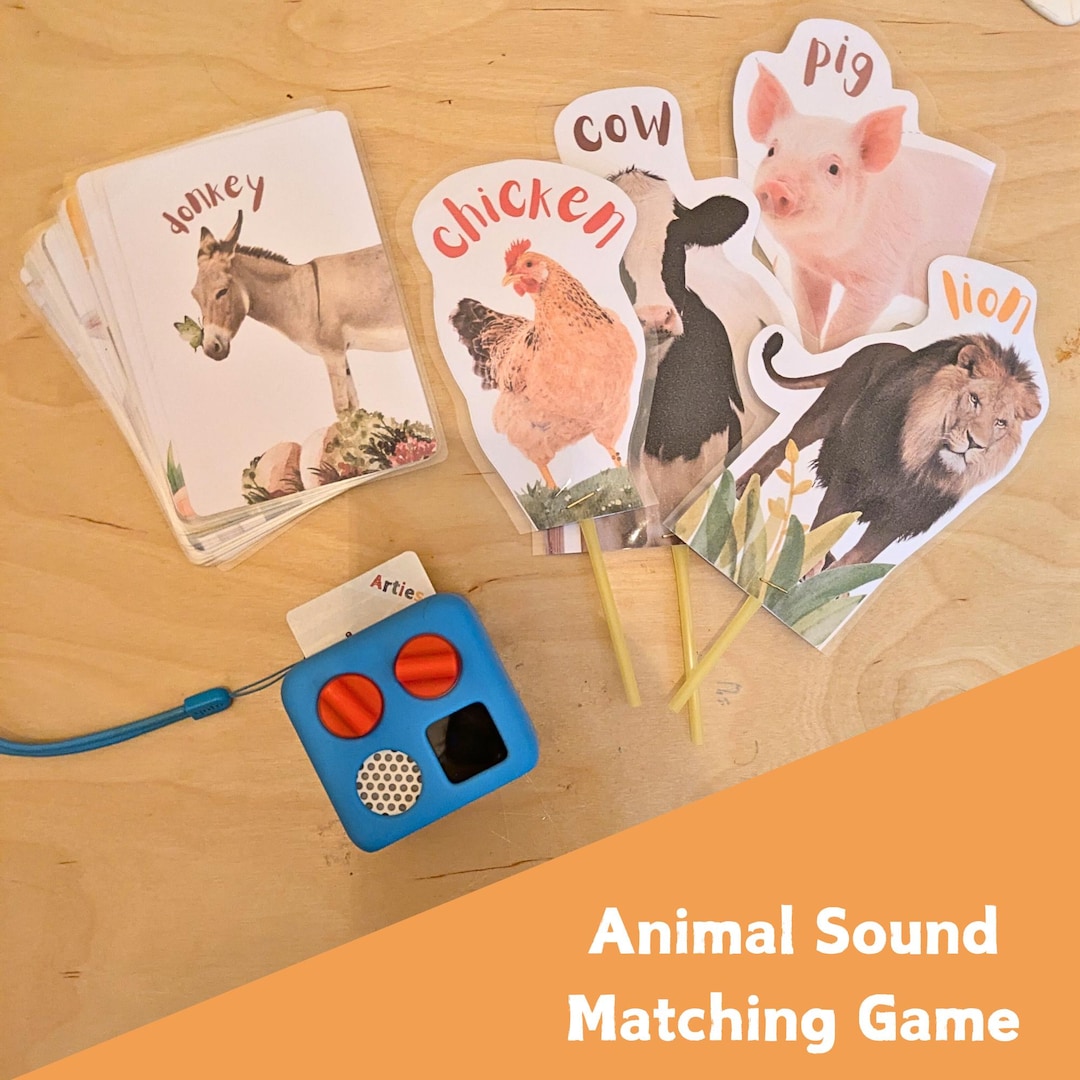 Animal Sound Matching Flashcards for Toddlers | Includes Sound List ...