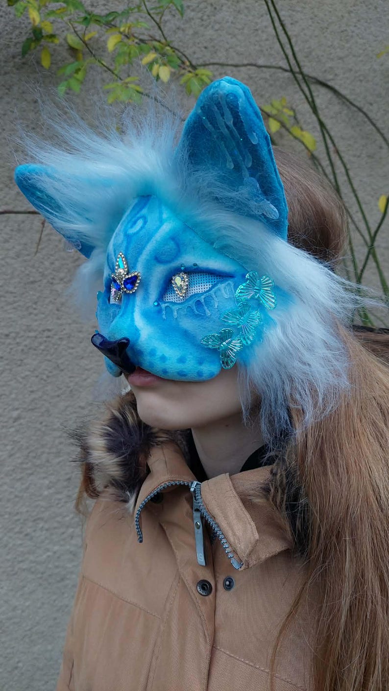 Icespirit/hq Winter Themed Therian Mask/animal Mask/quadrobics/cosplay ...