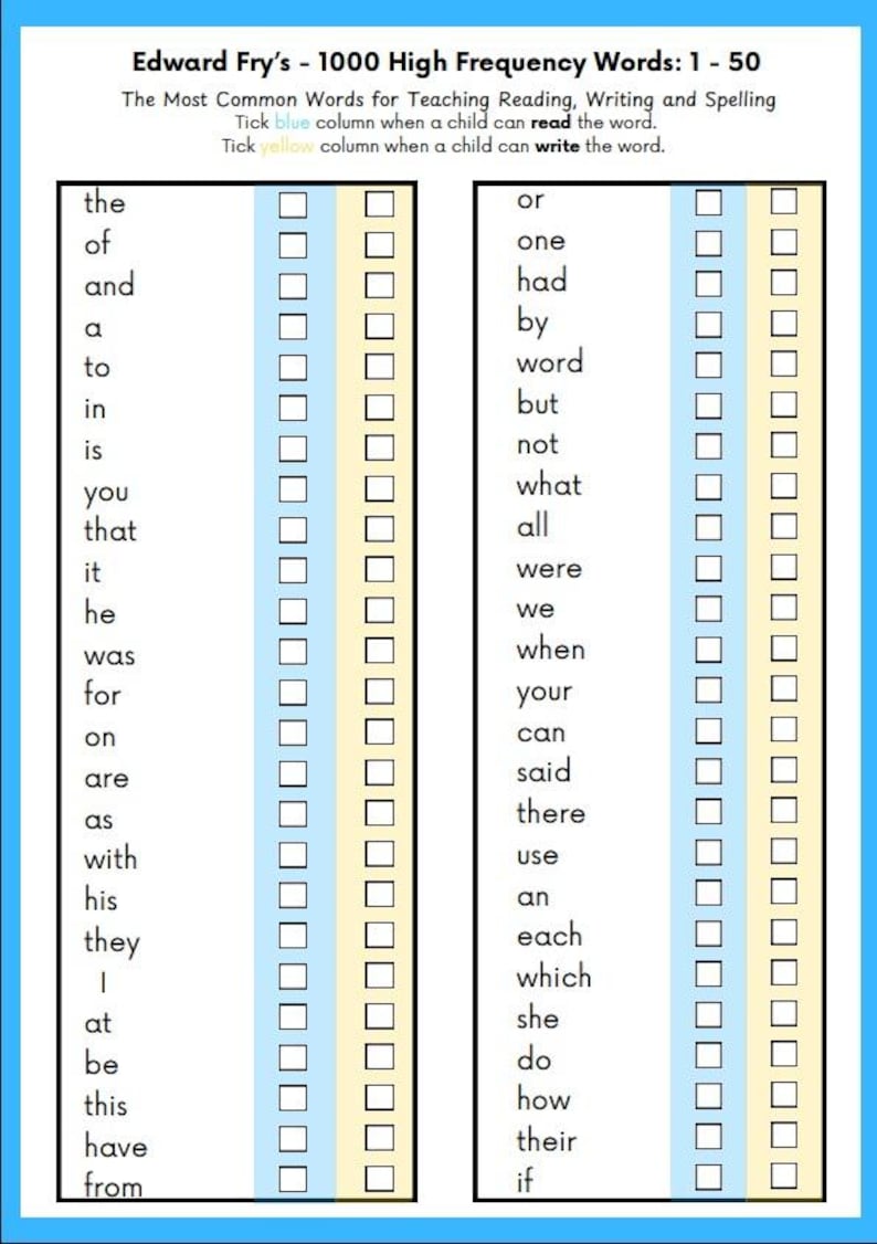 High Frequency Words - Football Theme - for Teaching Reading, Writing ...