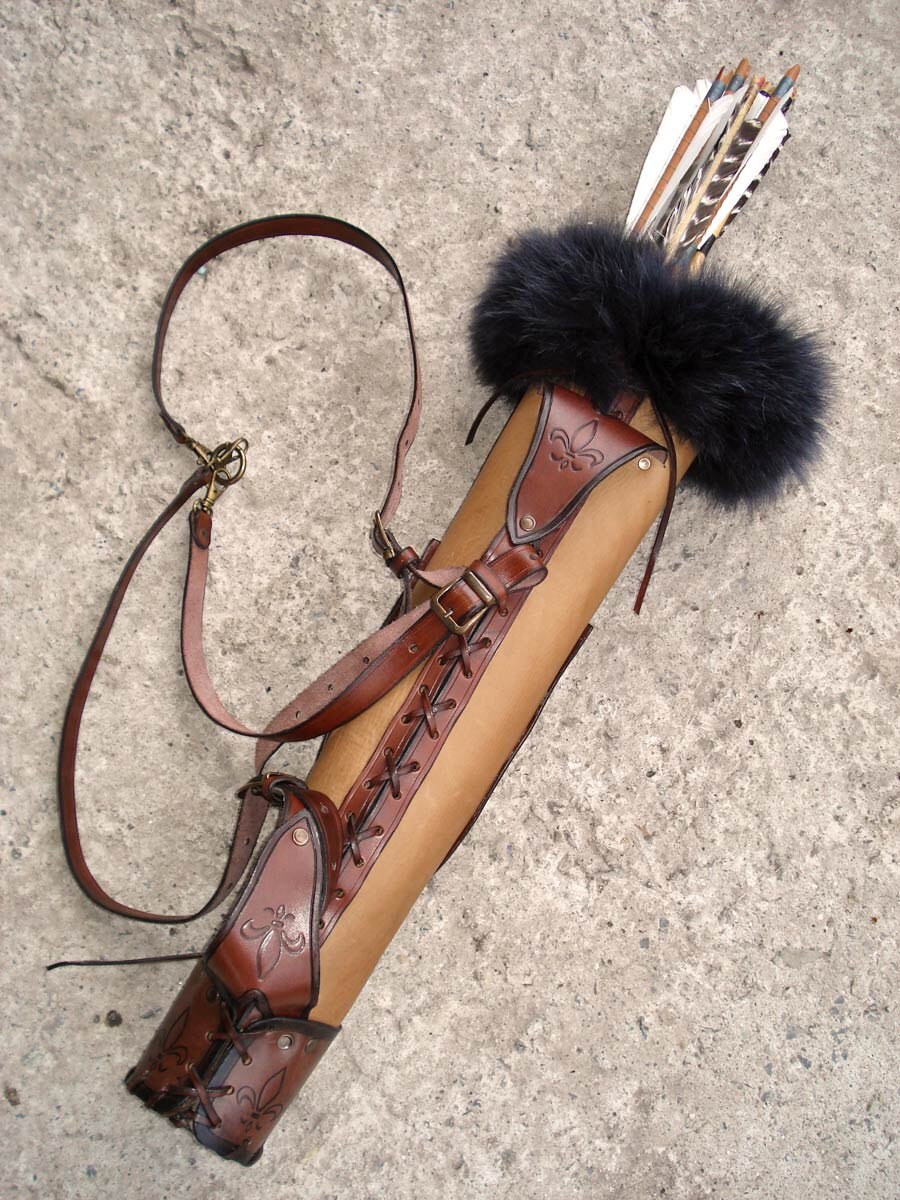 Leather Back Quiver for Broad-head Arrows With Adjustable Three Straps ...