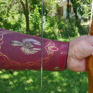 Leather Arm Guard Full Fore-arm Cover With Lacing Plus Snap Buttons and ...