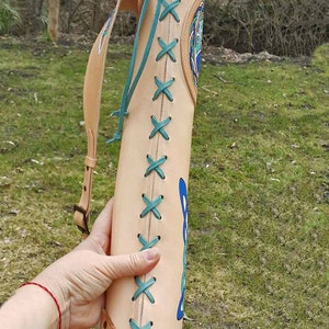 Elfish Style Leather Back Quiver Adjustable With Three Straps Harness ...