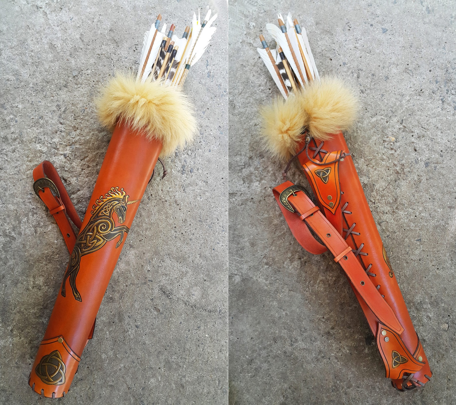 Archery Leather Back Quiver Hand Tooled | Etsy