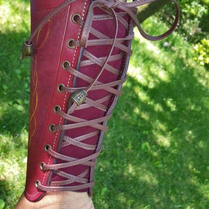 Leather Arm Guard Full Fore-arm Cover With Lacing Plus Snap Buttons and ...