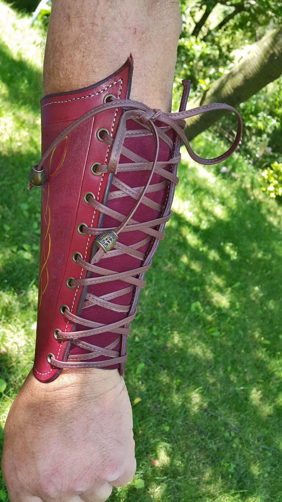 Leather Arm Guard Full Fore-arm Cover With Lacing Plus Snap - Etsy