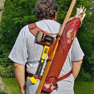 Multi-functional Leather Quiver With Two Arm Guards, Two Belt Pouches ...