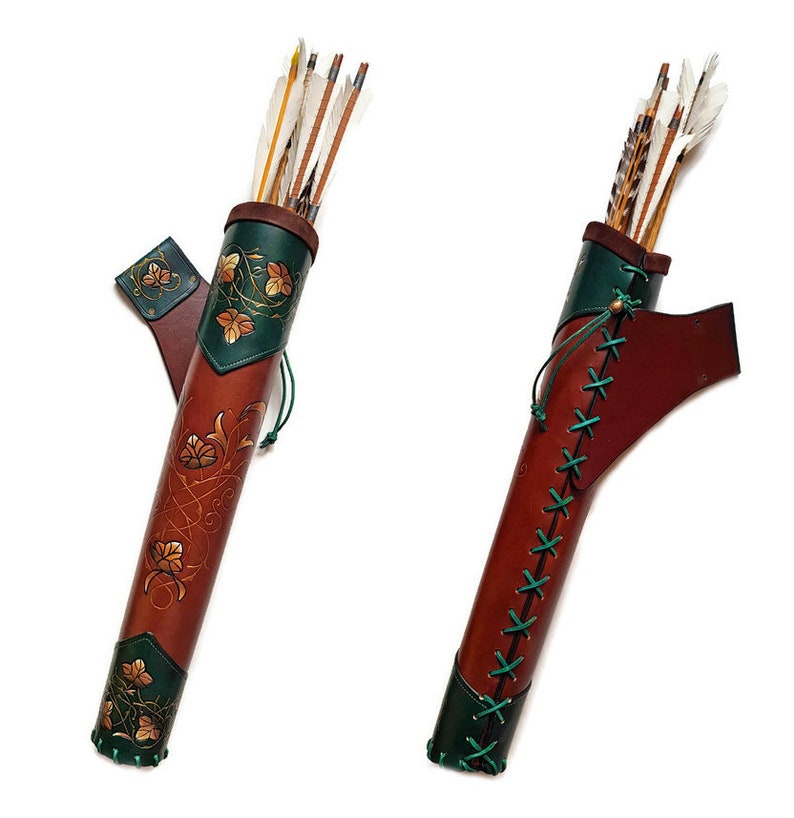 Archery Leather Quiver – Customizable Set With Arm Guard, Gloves ...