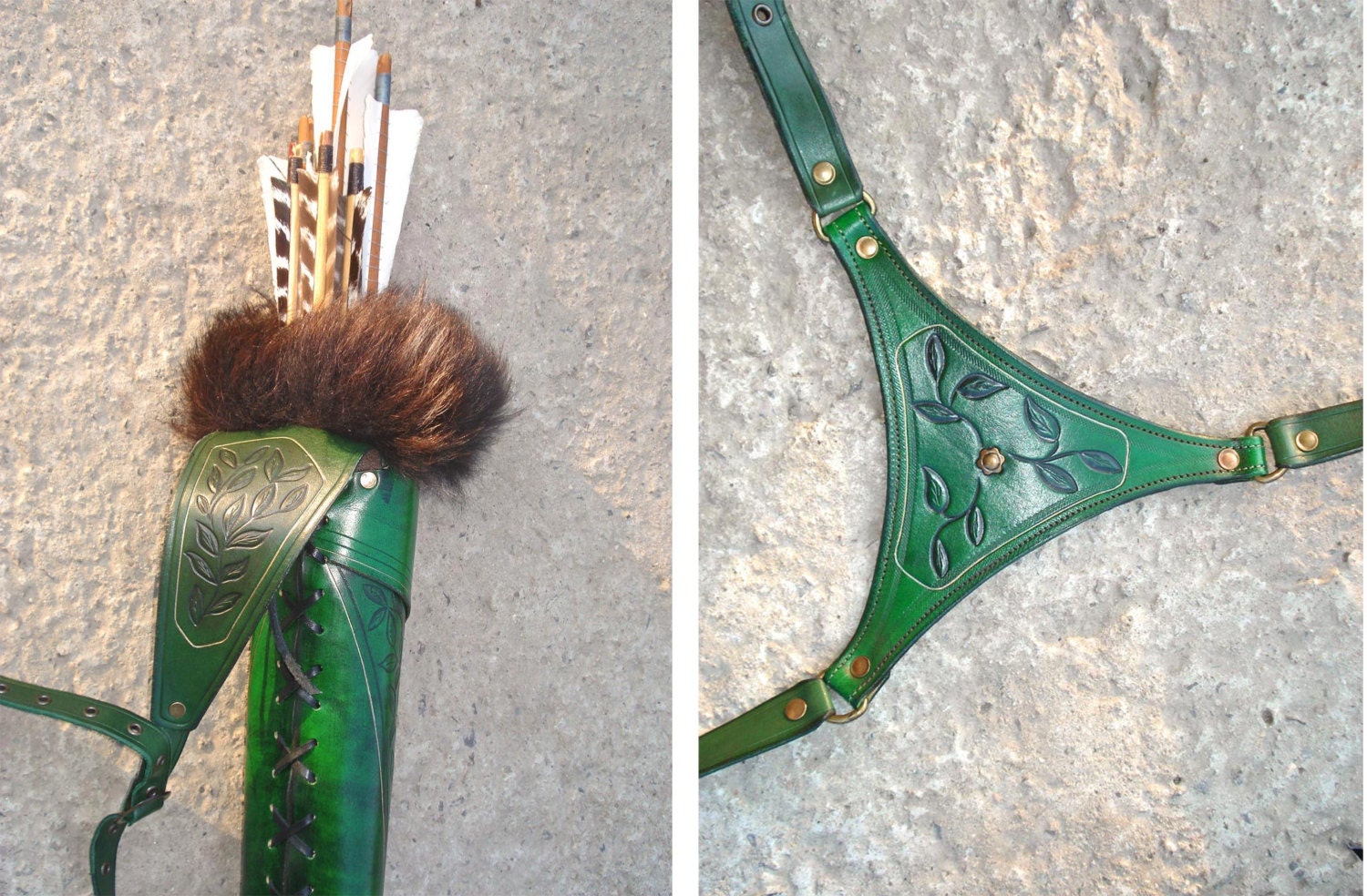 Leather Back Quiver With A 3-point Chest Pad and Adjustable Straps ...