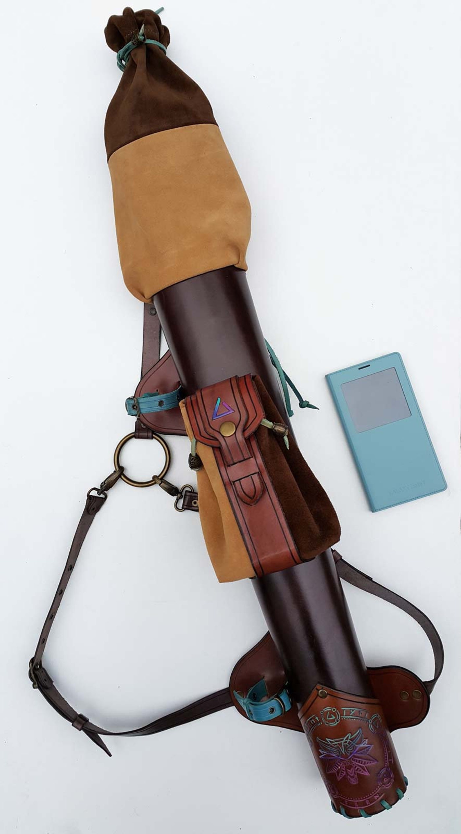 Leather Back Quiver With Adjustable Three Straps Harness And A | Etsy