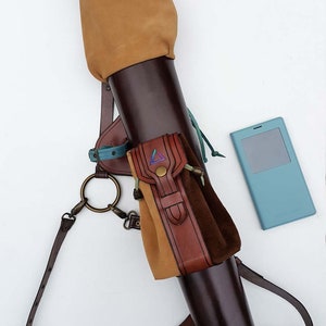 Leather Back Quiver With Adjustable Three Straps Harness and A Brass ...