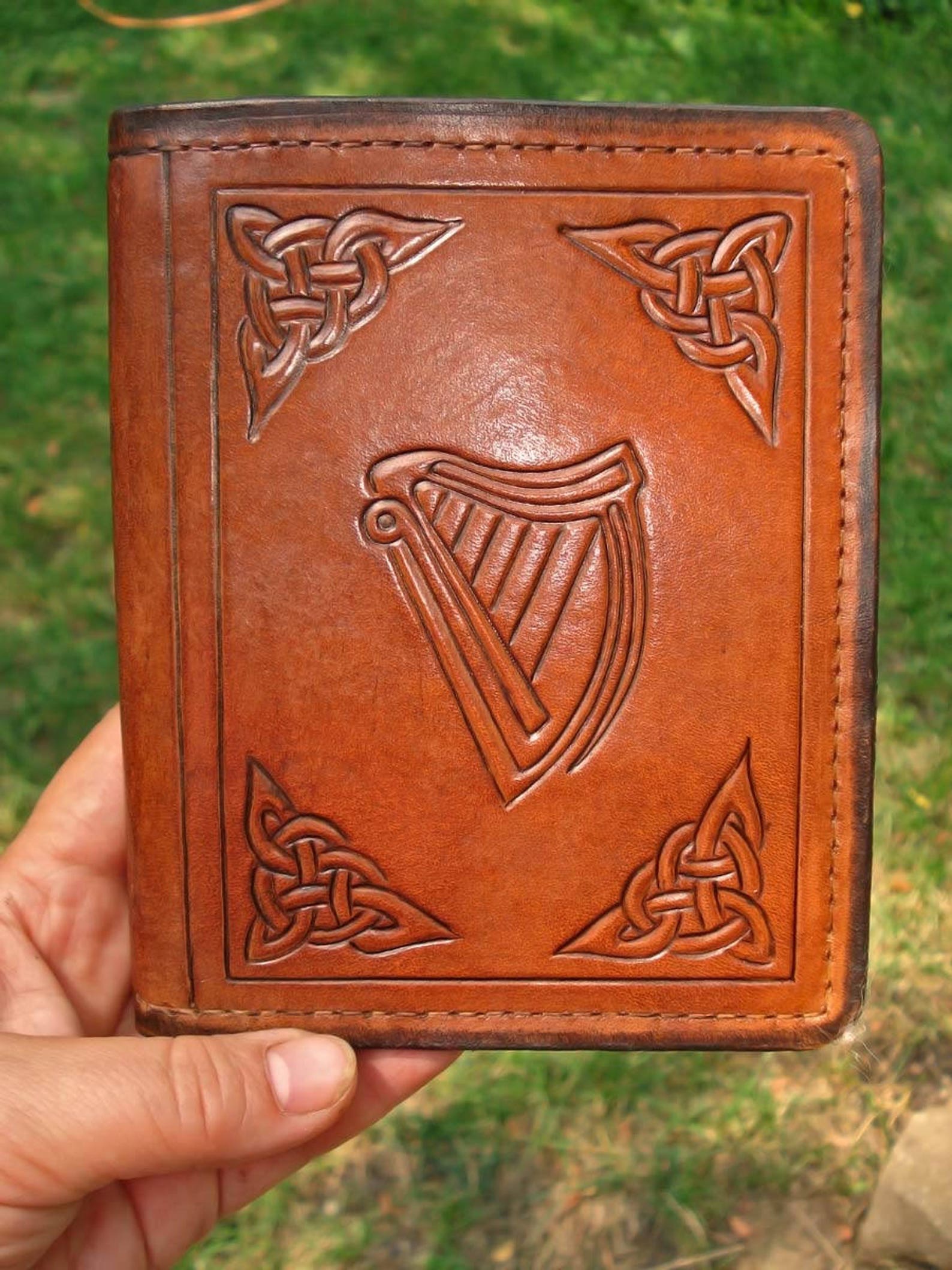 Leather Rx Cover; Prescription Pad Holder for Two US Size Prescriptions ...