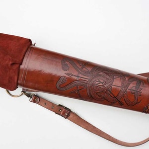 Leather Back Quiver for Broad-heads With Adjustable 3 Straps and A ...