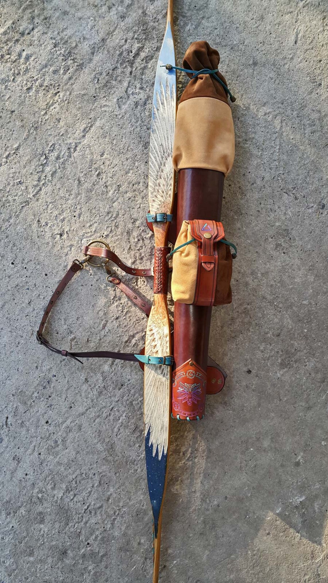 Leather Back Quiver With Adjustable Three Straps Harness and A | Etsy
