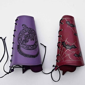 Leather Arm Guard Full Fore-arm Cover With Lacing Plus Snap Buttons and ...