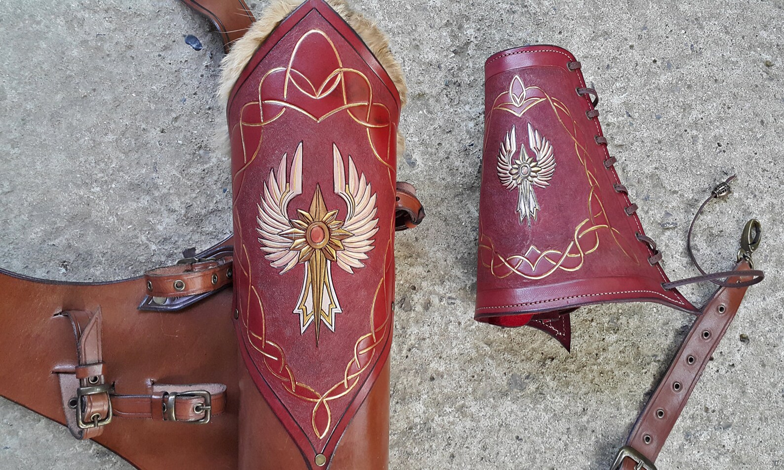 Multi-functional Leather Quiver With Two Arm Guards Two Belt | Etsy