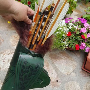 Leather Back Quiver With an Adjustable 3-point Chest Pad, Holding A BOW ...