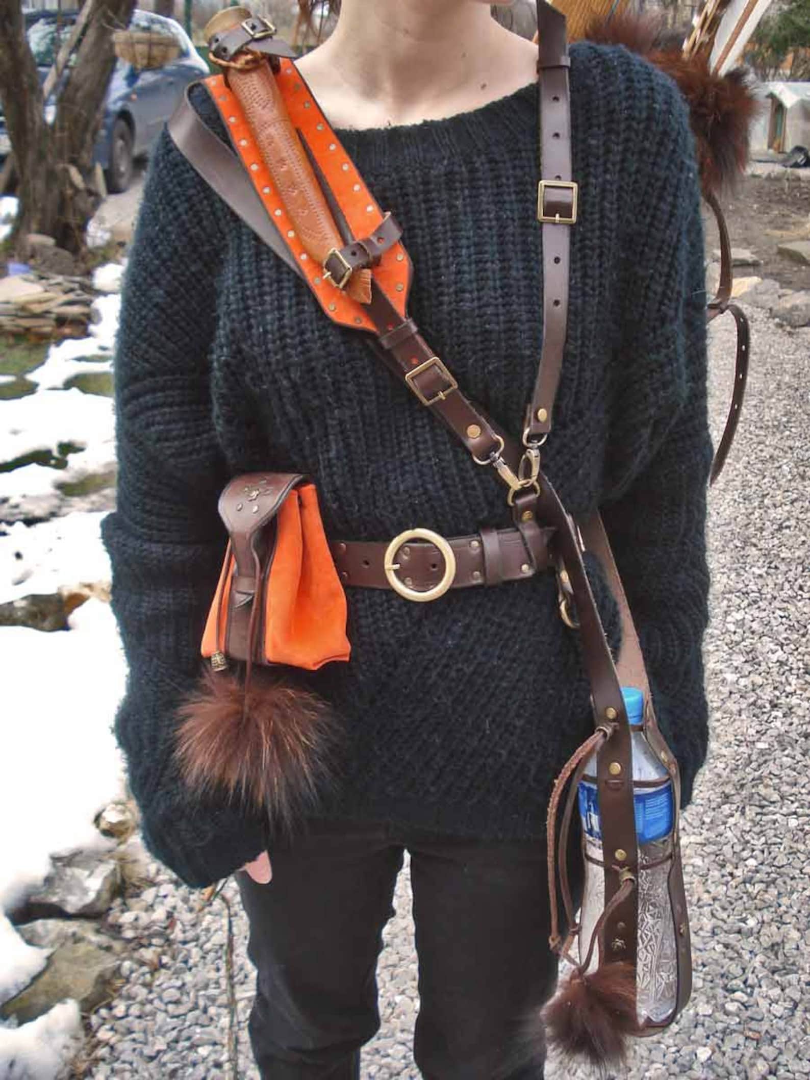 Multifunctional Tooled Leather Quiver SET bird - Etsy