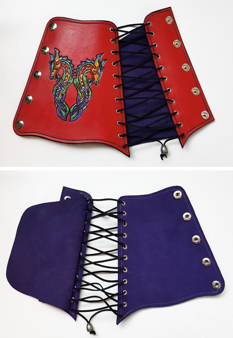 Leather Arm Guard Full Fore-arm Cover With Lacing Plus Snap - Etsy