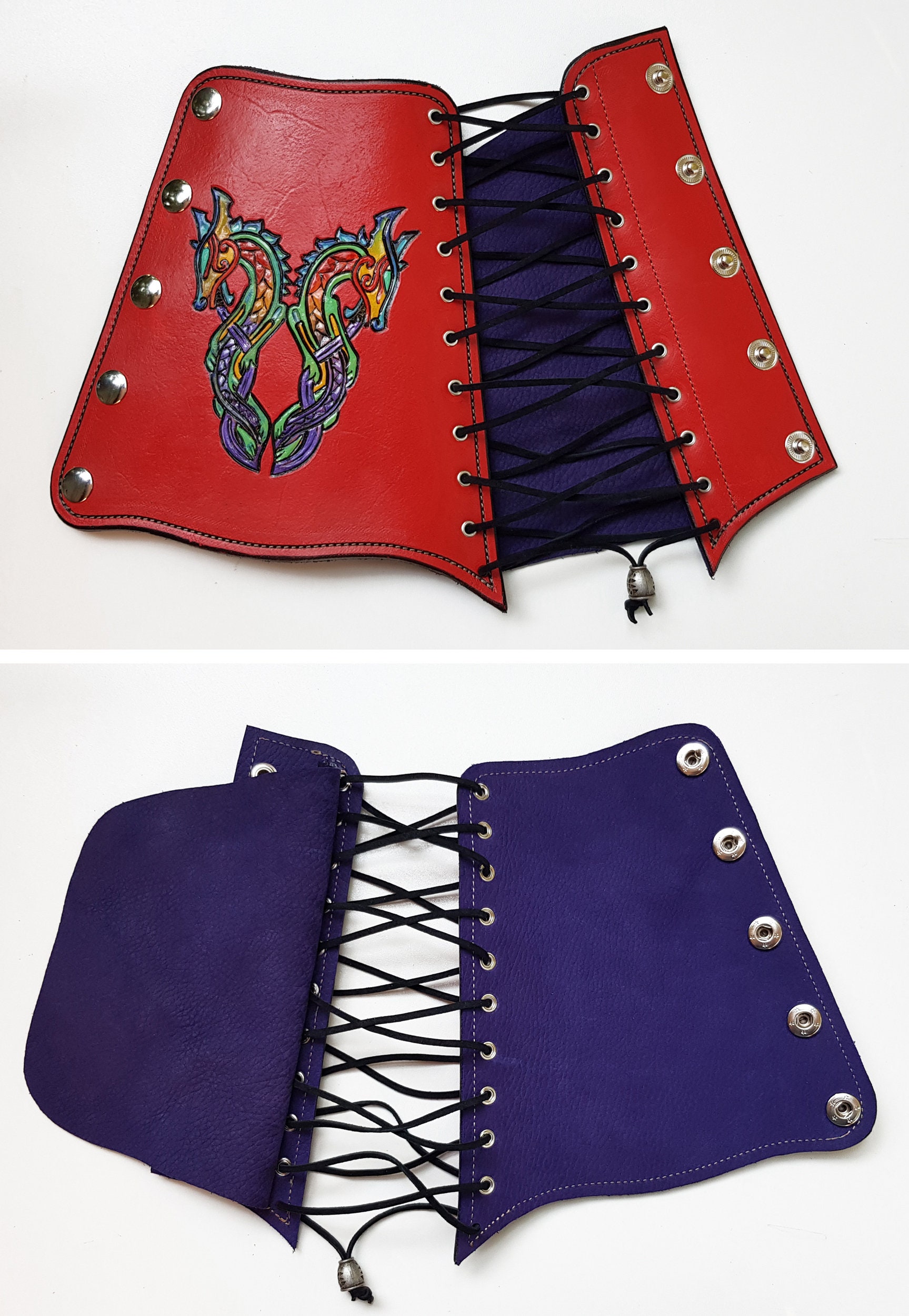 Leather Arm Guard Full Fore-arm Cover With Lacing Plus Snap - Etsy