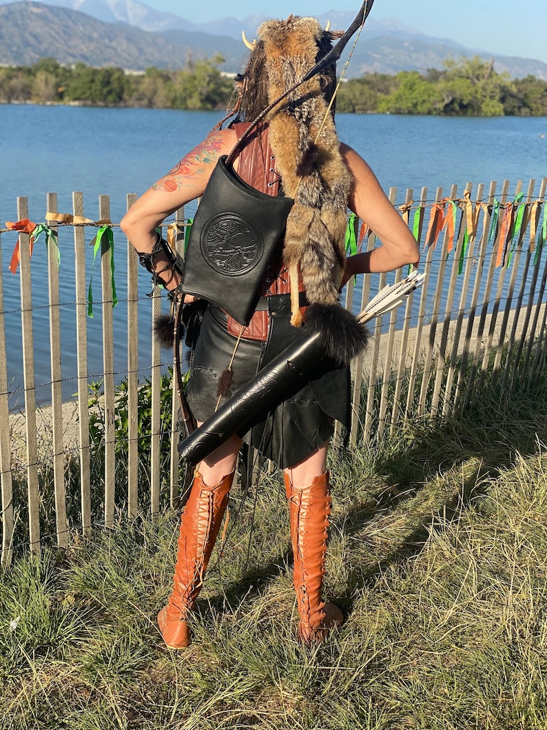 A Hand Tooled Leather Bow Sheath black Raven - Etsy