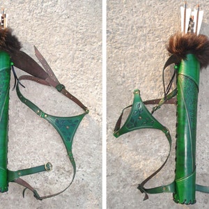 Leather Back Quiver With A 3-point Chest Pad and Adjustable Straps ...