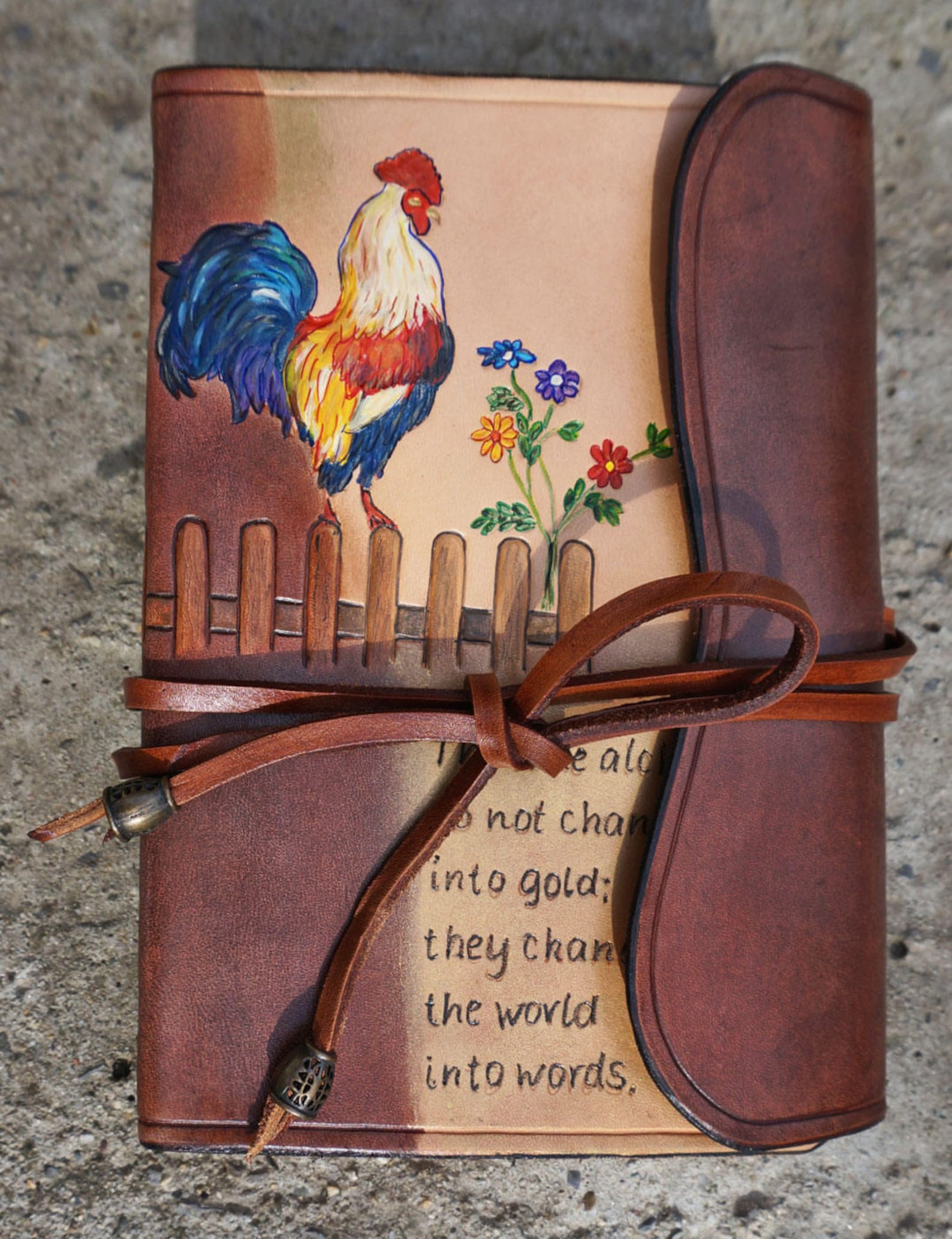 A5 Rustic Leather Journal With Hand Bond Paper to the Leather Cover ...