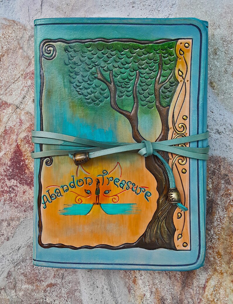 A 5 Leather Journal Custom Designs Engraved on Both Sides of - Etsy