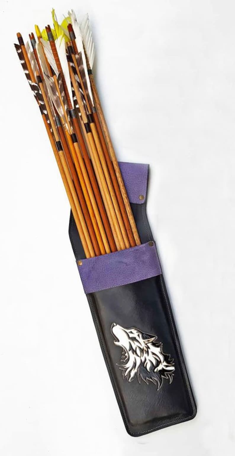 Tooled Leather Archery Field Quiver | Etsy