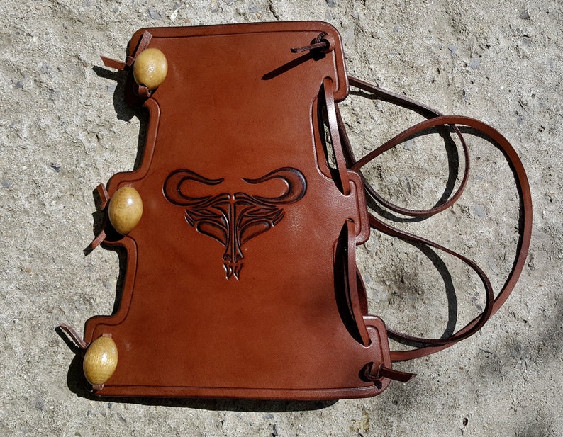 Multifunctional Tooled Leather Quiver "gnu", Holding A Bow, A Rope ...