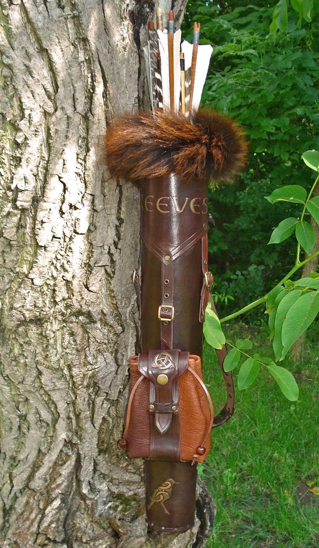 Archery Back Quiver With a Detachable Pouch, Hand Tooled - Etsy