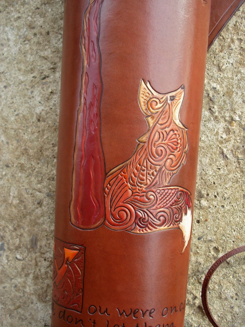Archery Leather Set Of Hand Tooled A Quiver With Elliptical | Etsy