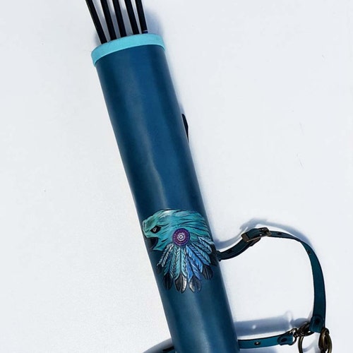 Archery Back Quiver With a Detachable Pouch Hand Tooled | Etsy