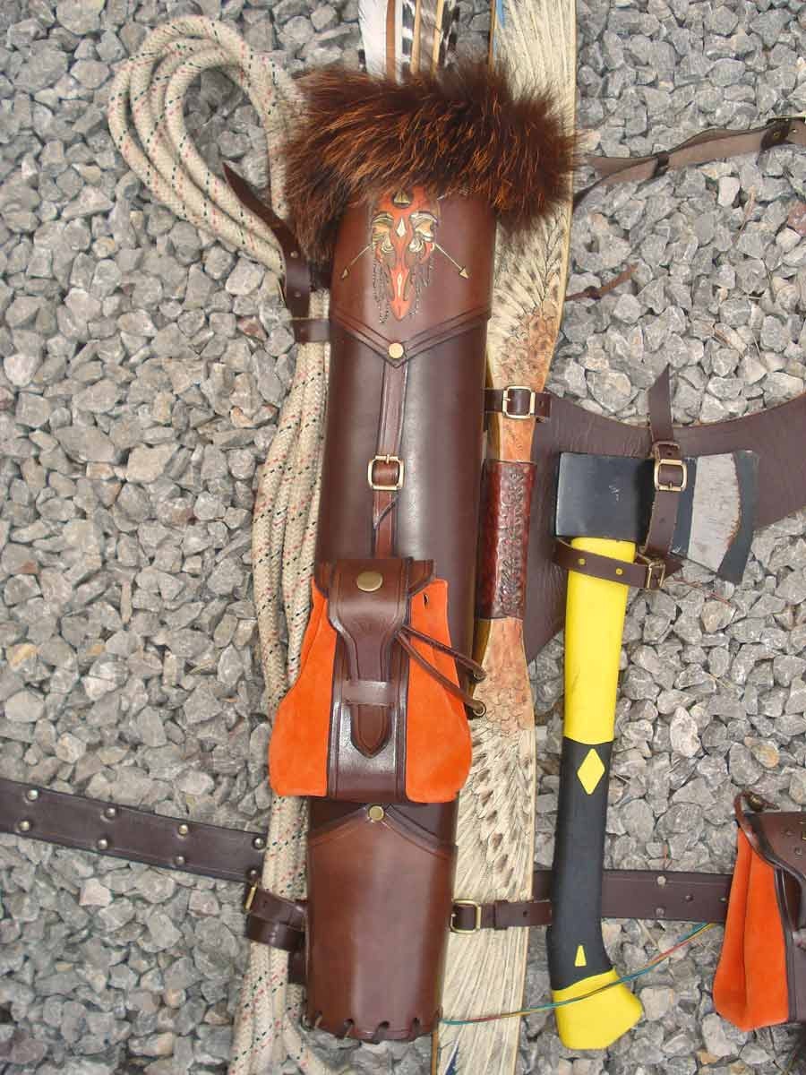 Multifunctional Tooled Leather Quiver SET bird - Etsy Australia