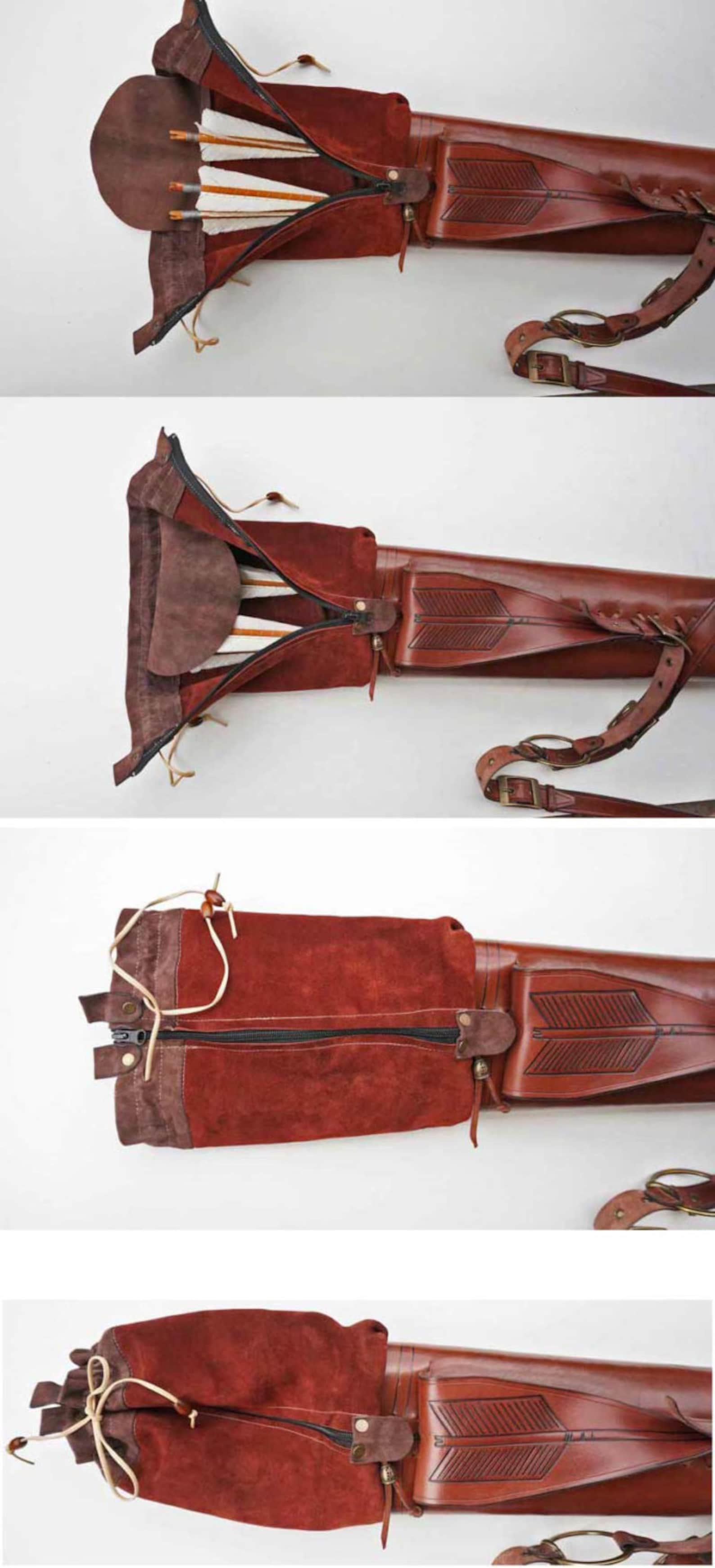 Tooled Leather Back Quiver: Hunting, Broad-heads, Adjustable Straps ...