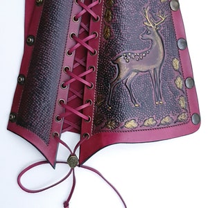 Leather Arm Guard Full Fore-arm Cover With Lacing Plus Snap Buttons and ...