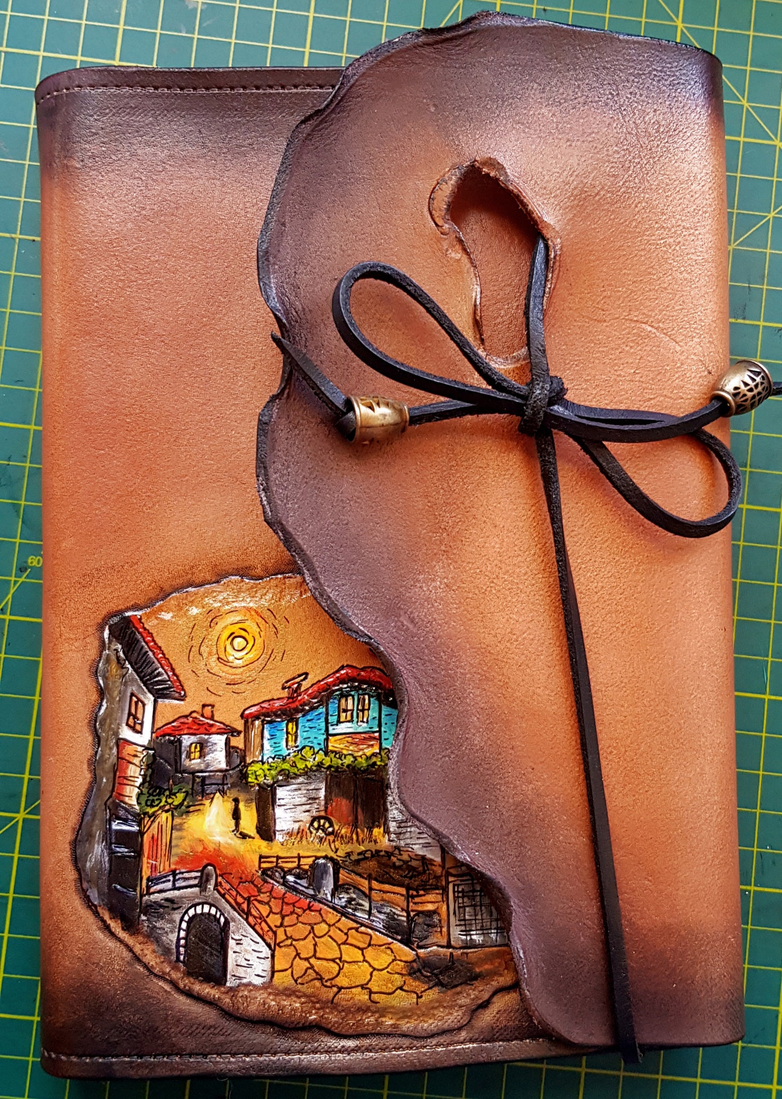 A5 Leather Book Cover Custom Design - Etsy