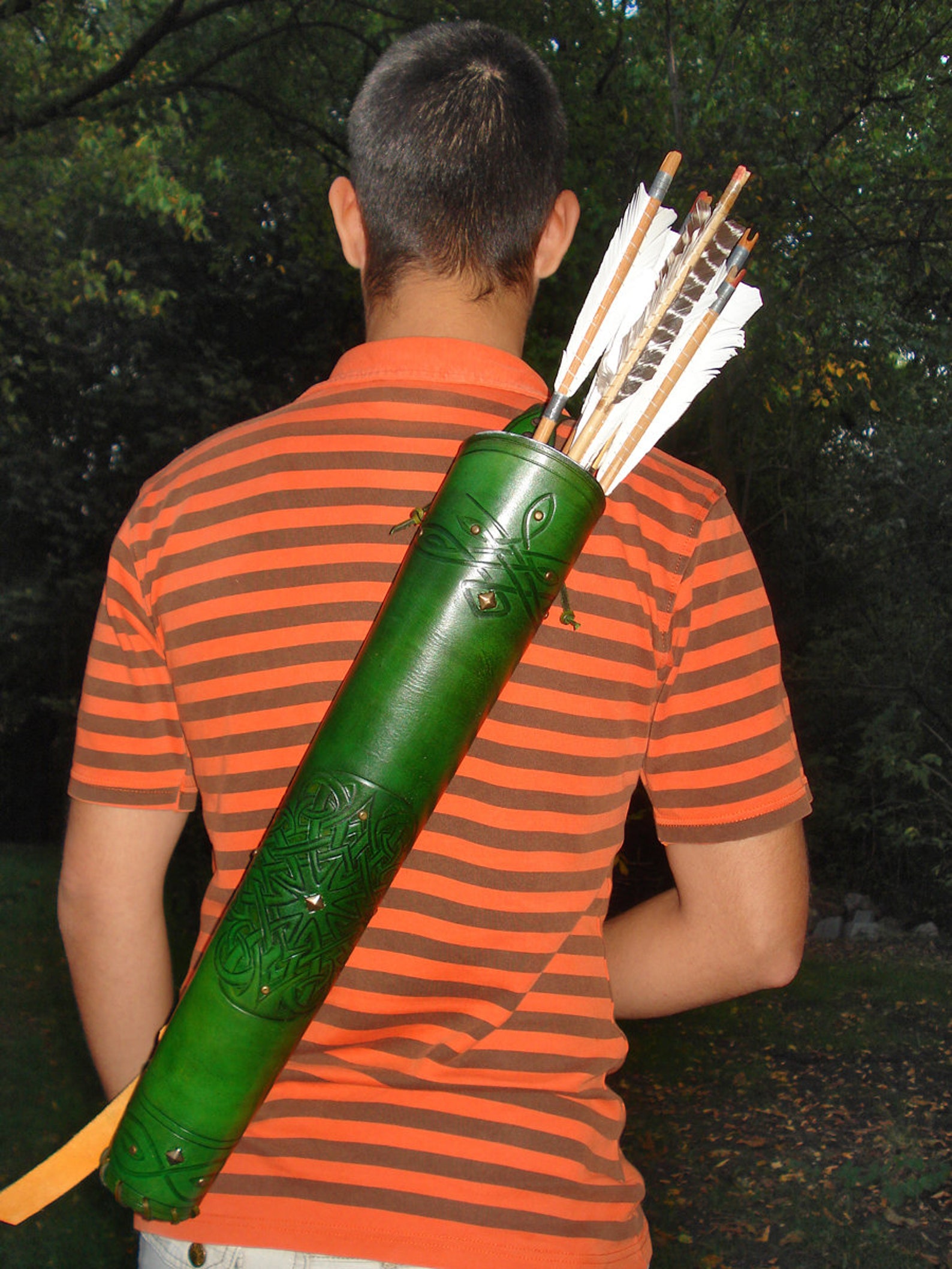 Archery Leather Back Quiver, Hand Tooled - Etsy