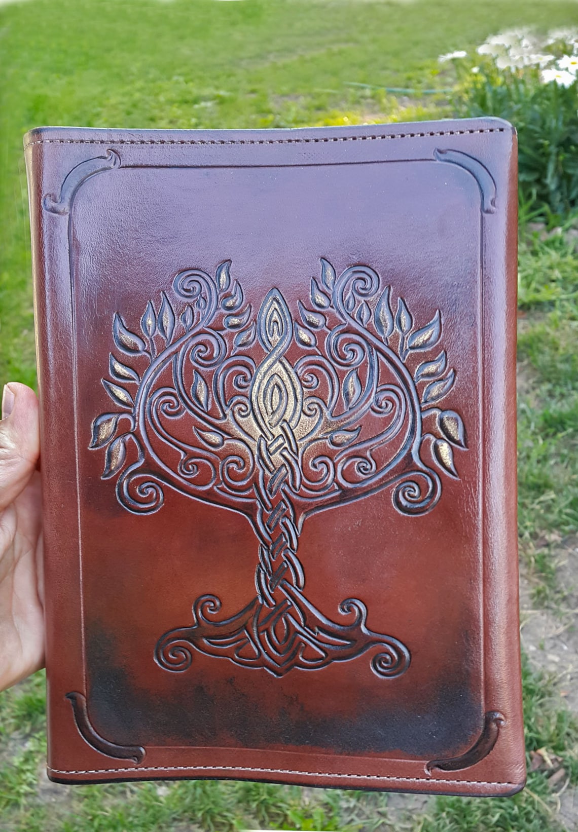 A5 Leather Book Cover Custom Design | Etsy