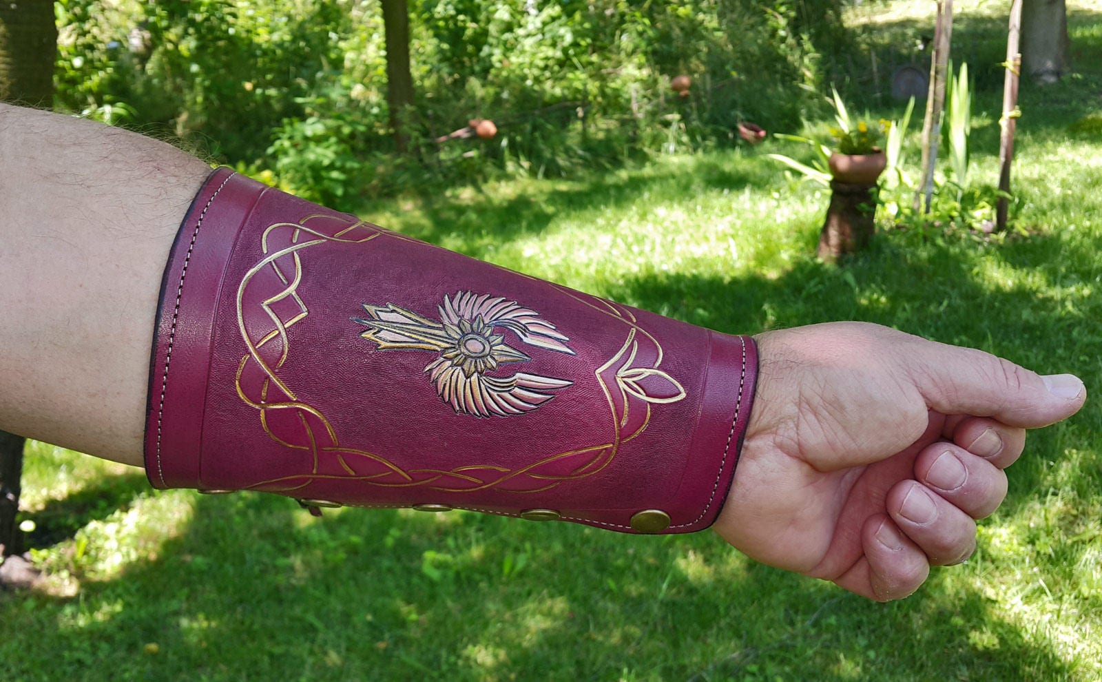 Leather Arm Guard Full Fore-arm Cover With Lacing Plus Snap - Etsy